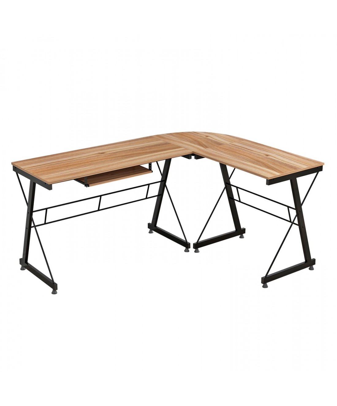 ΓΩΝΙΑΚΟ ΓΡΑΦΕΙΟ WALNUT ΕΠΙΦΑΝΕΙΑ ΜΕ ΜΕΤΑΛΛΙΚΟ ΣΚΕΛΕΤΟ HM2127.02 ...