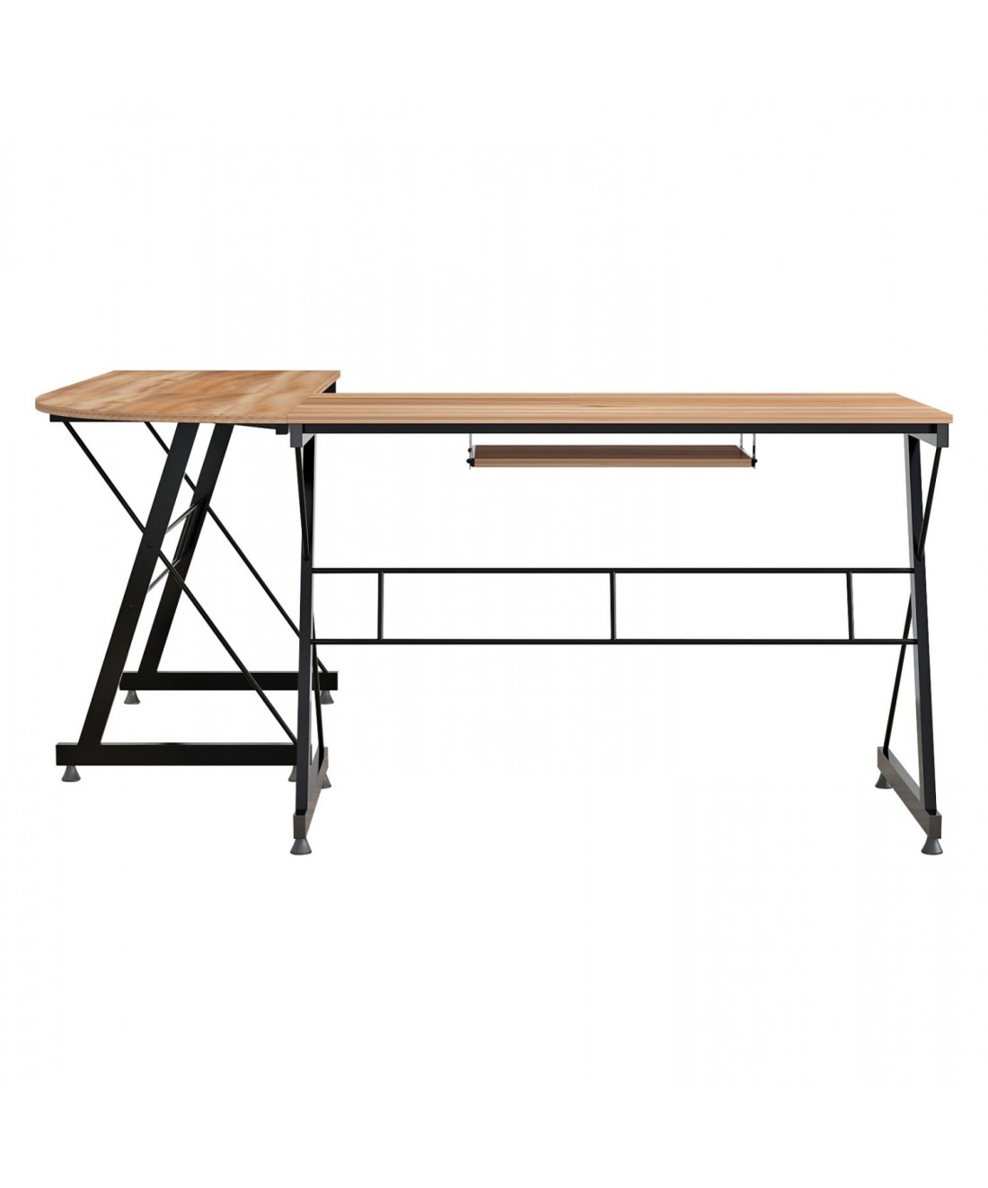 ΓΩΝΙΑΚΟ ΓΡΑΦΕΙΟ WALNUT ΕΠΙΦΑΝΕΙΑ ΜΕ ΜΕΤΑΛΛΙΚΟ ΣΚΕΛΕΤΟ HM2127.02 ...