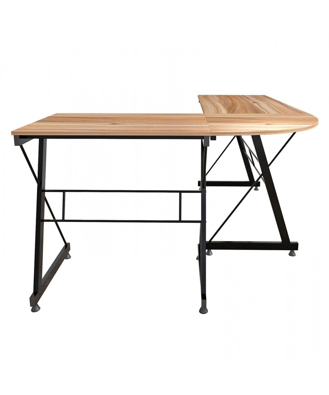 ΓΩΝΙΑΚΟ ΓΡΑΦΕΙΟ WALNUT ΕΠΙΦΑΝΕΙΑ ΜΕ ΜΕΤΑΛΛΙΚΟ ΣΚΕΛΕΤΟ HM2127.02 ...