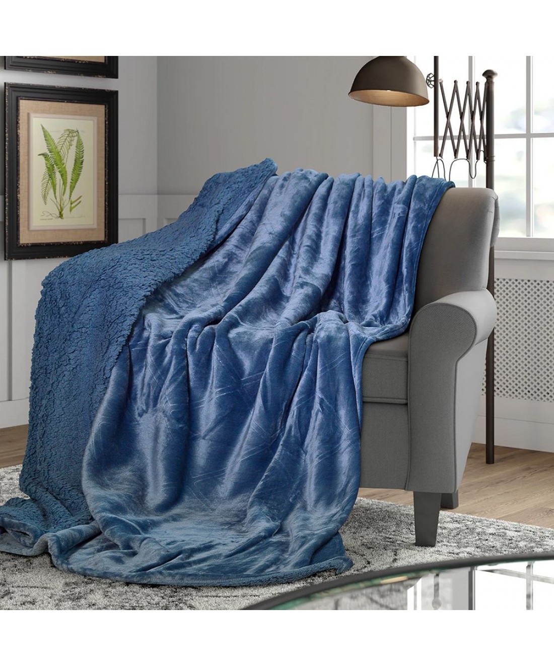 LINO ΚΟΥΒΕΡΤΑ NEW FERRY EMB 220X240 BLUE